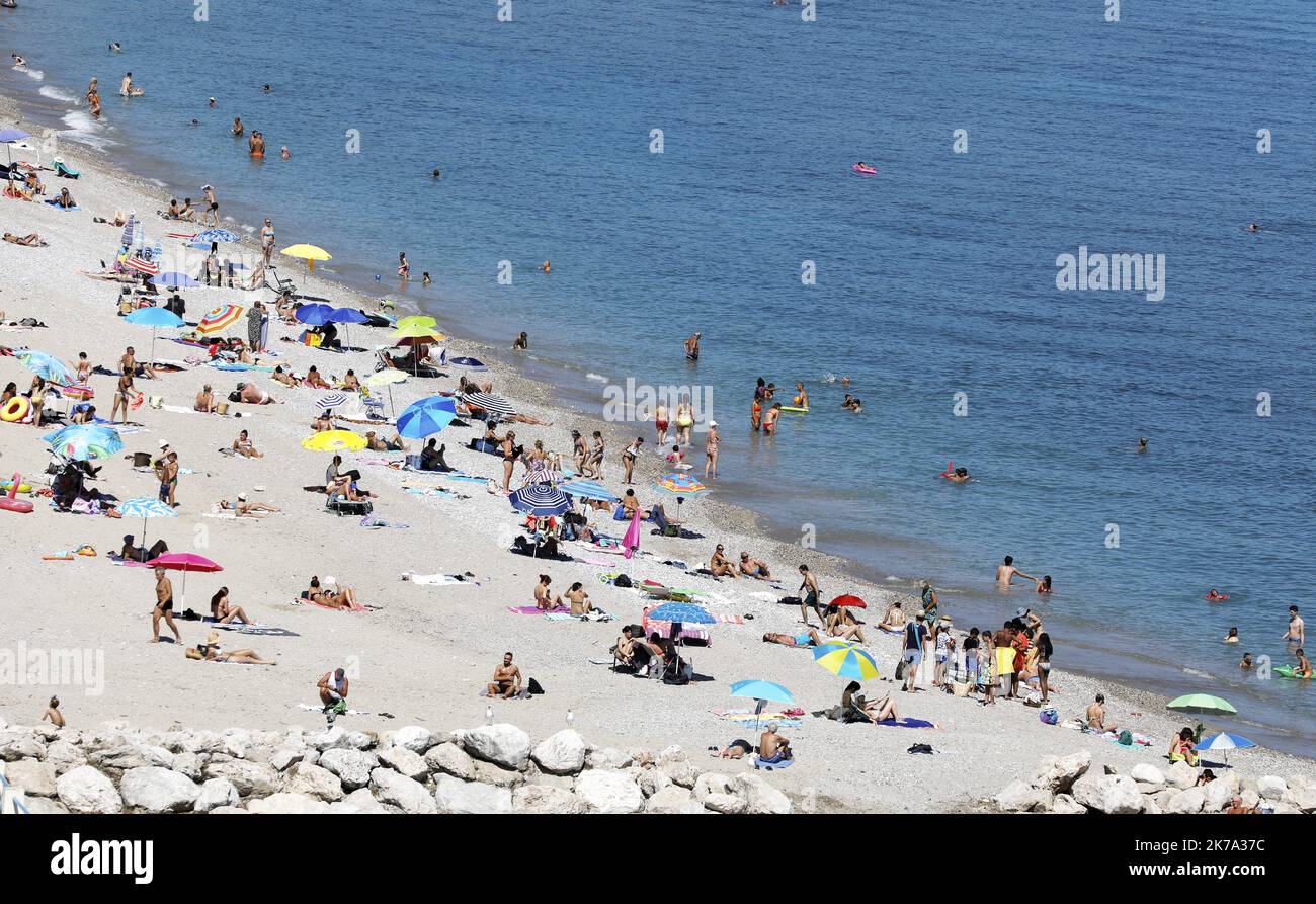 Menton, France, june 24th 2020 - Such a hot weather for the first days ...