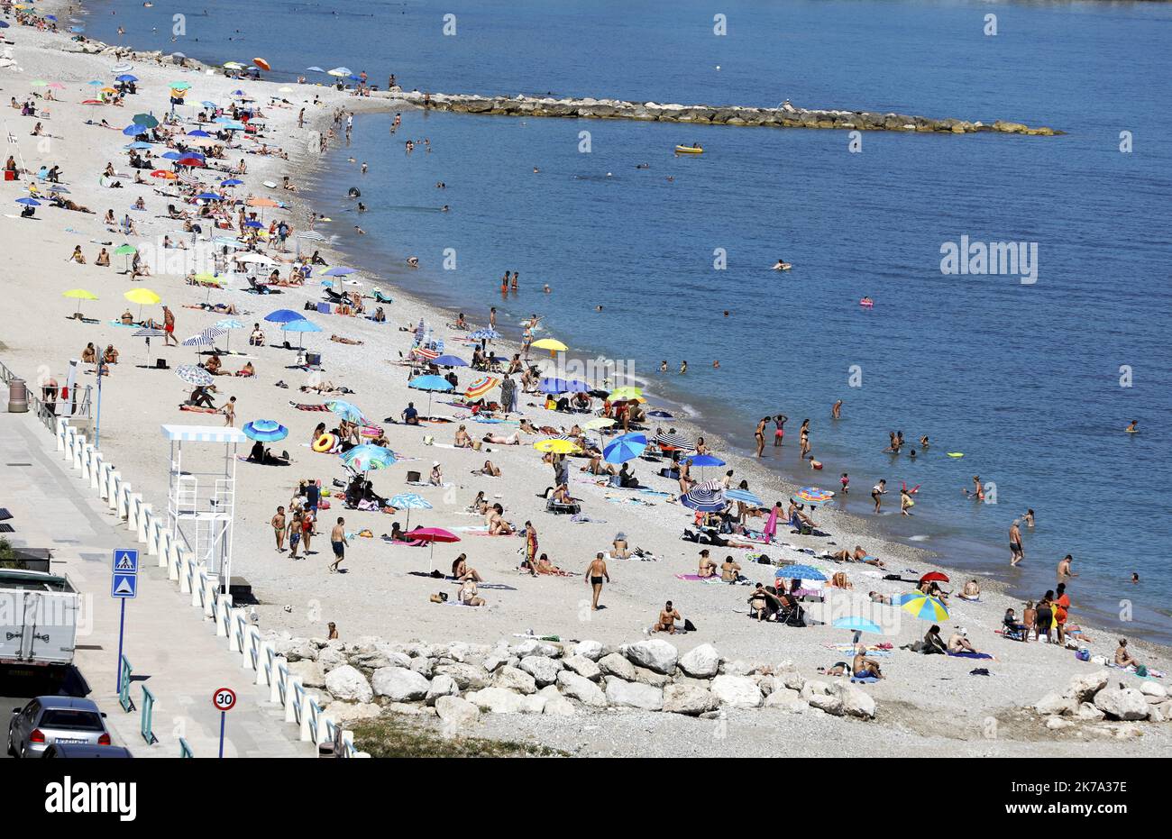 Menton, France, june 24th 2020 - Such a hot weather for the first days ...