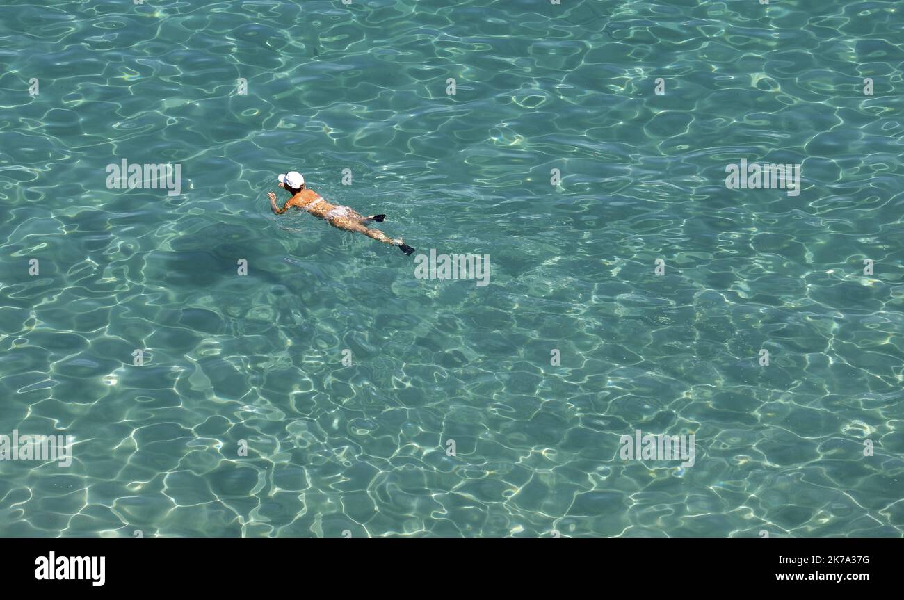 Menton, France, june 24th 2020 - Such a hot weather for the first days ...
