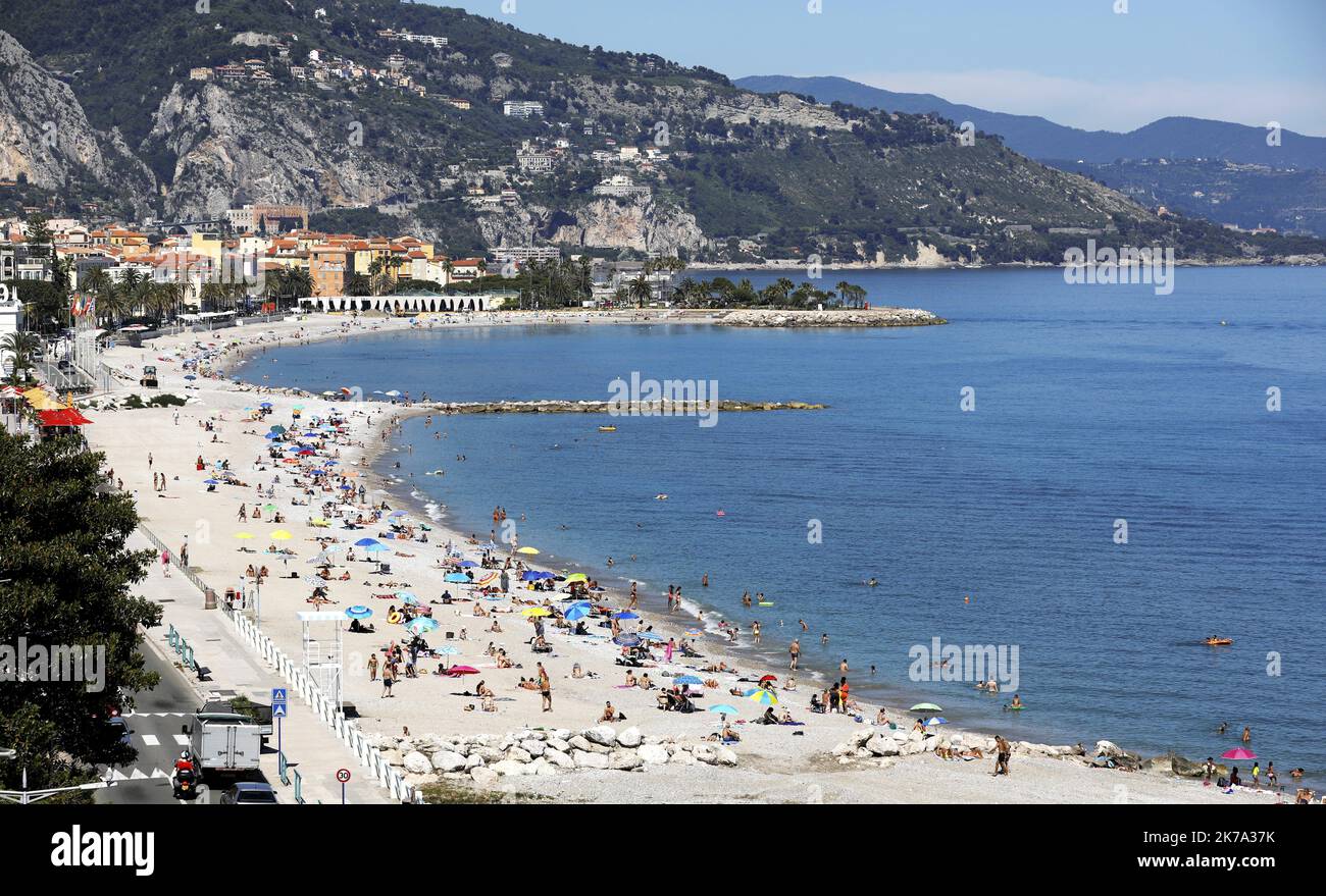 Â©PHOTOPQR/NICE MATIN/Dylan Meiffret ; Menton ; 24/06/2020 ; MENTON, le 24/06/2020, plages de ...