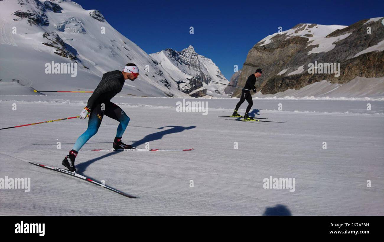 Tignes, France, june 23rd 2020 The entire French cross-country ski team ...