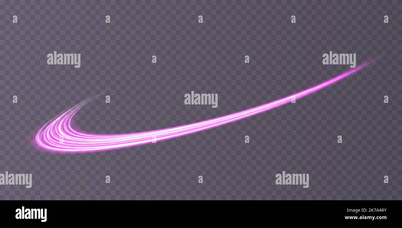 Abstract light lines of movement and speed in purple. Light everyday ...