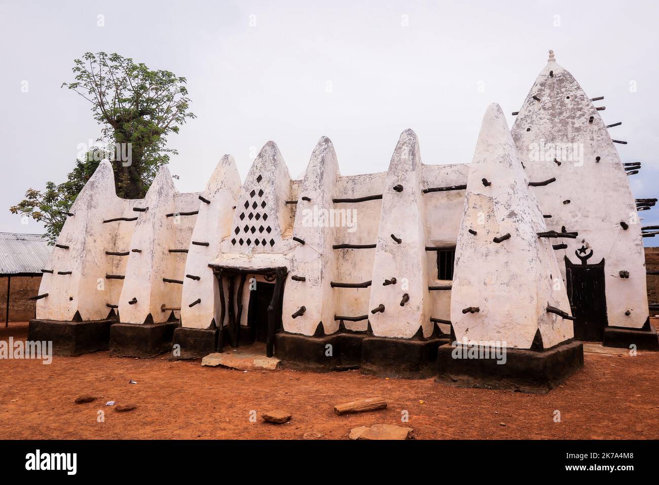 Entrance View to the Larabanga Mosque, oldest mosque in Ghana and one ...