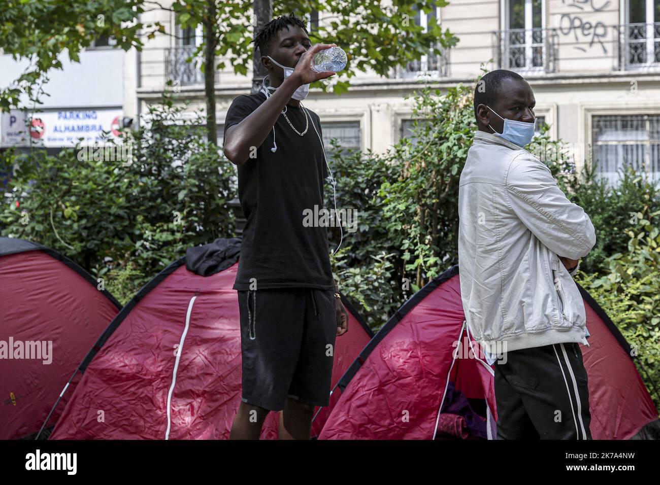 A camp for young immigrants settled in Paris France, Paris June 30 ...