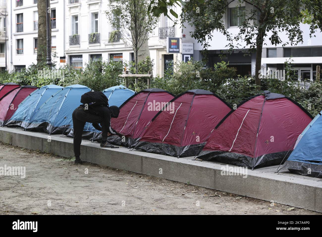 A camp for young immigrants settled in Paris France, Paris June 30 ...