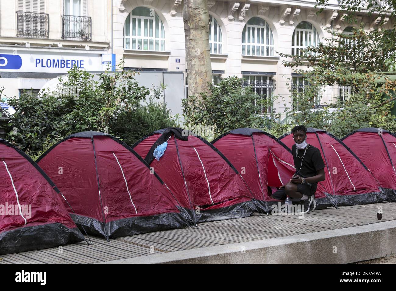 A camp for young immigrants settled in Paris France, Paris June 30 ...