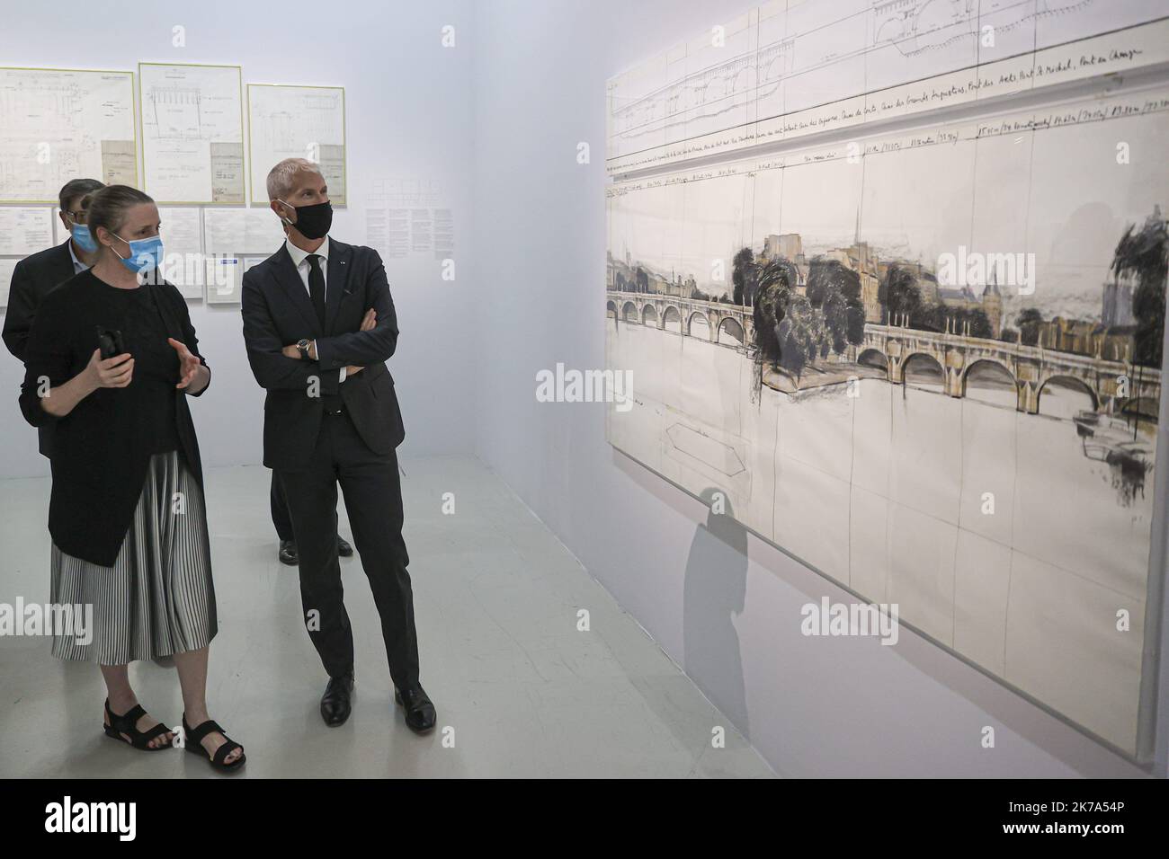 Franck Riester Minister of Culture during his visit to the exhibition ...