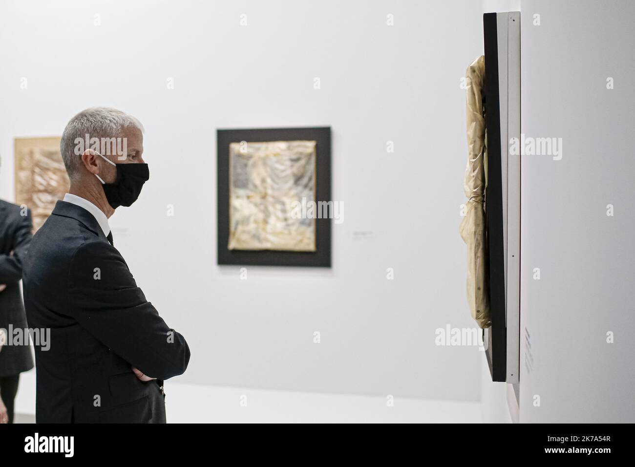 Franck Riester Minister of Culture during his visit to the exhibition ...