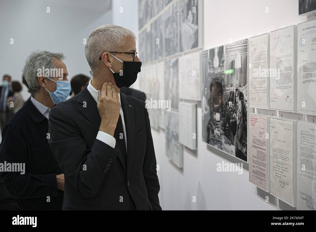 Franck Riester Minister of Culture during his visit to the exhibition ...