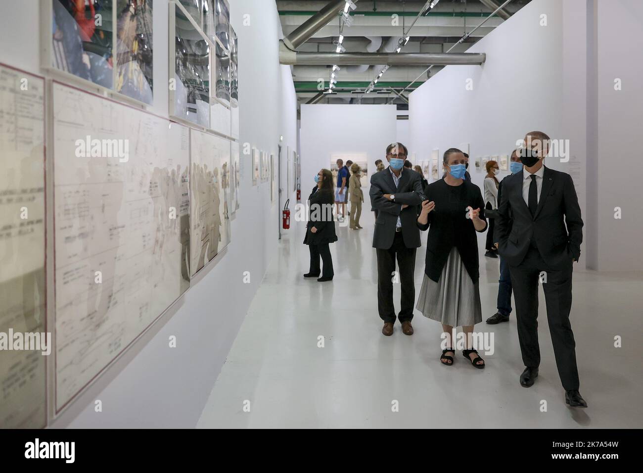 Franck Riester Minister of Culture during his visit to the exhibition ...