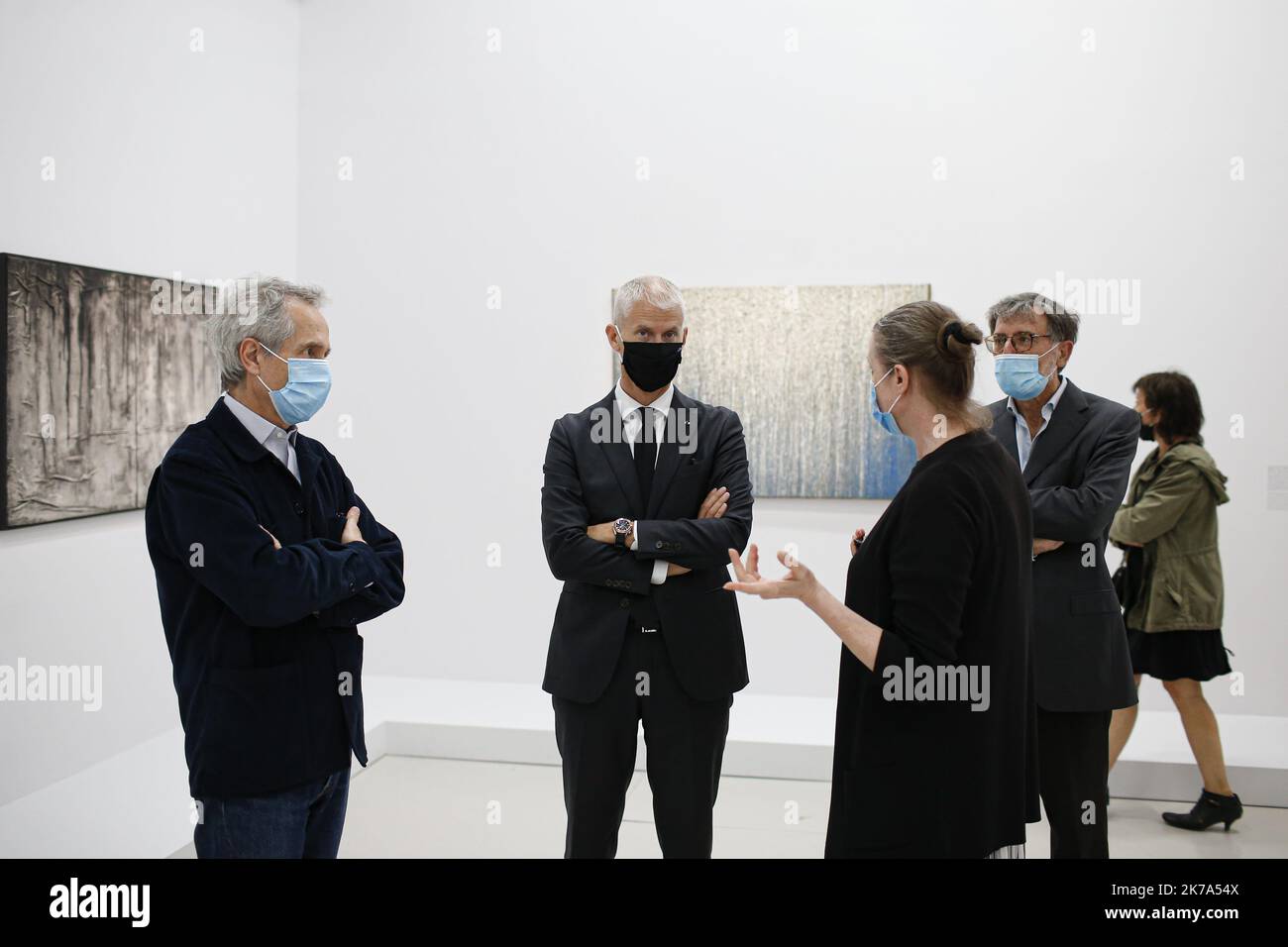 Franck Riester Minister of Culture during his visit to the exhibition ...