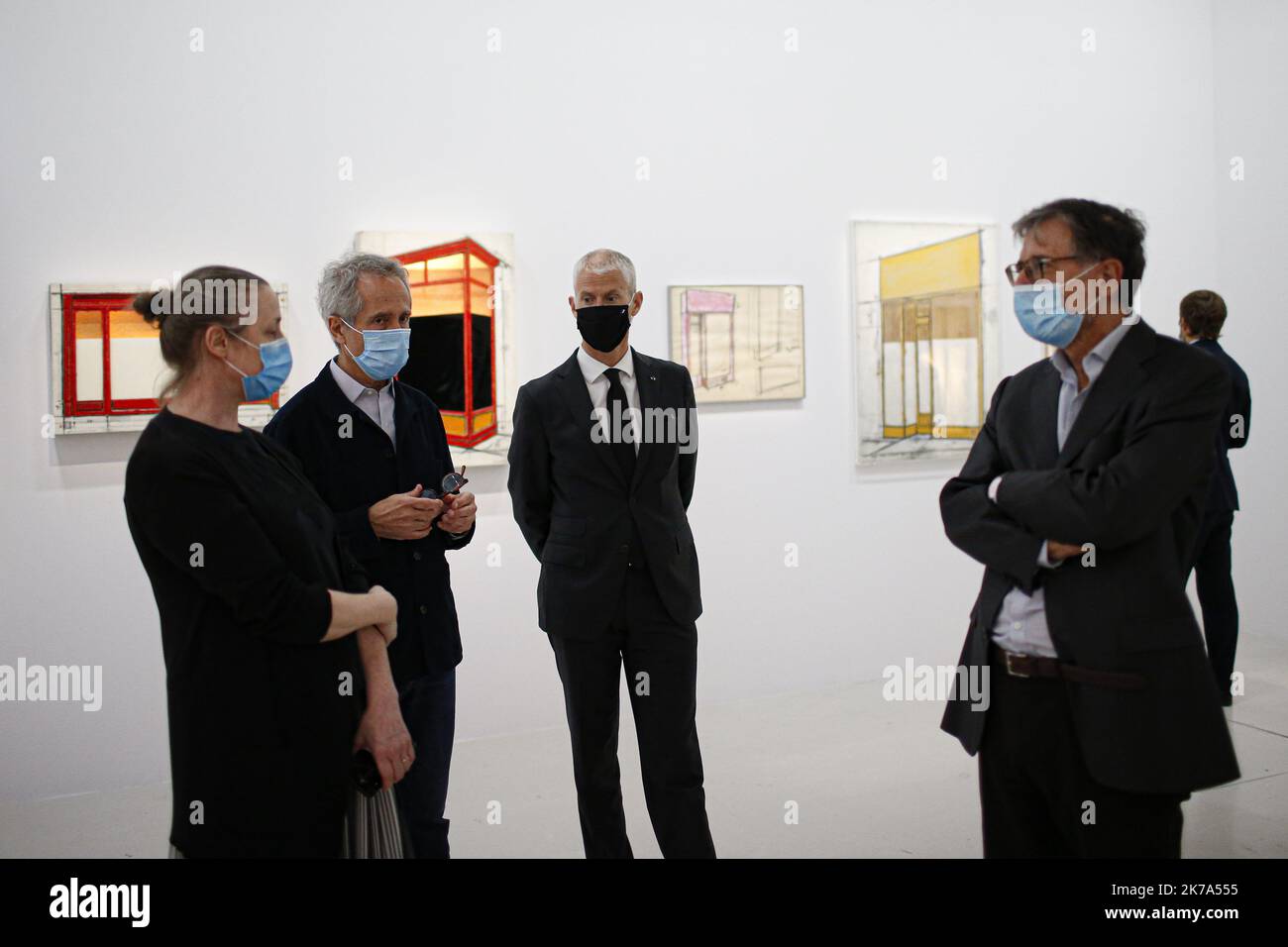 Franck Riester Minister of Culture during his visit to the exhibition ...