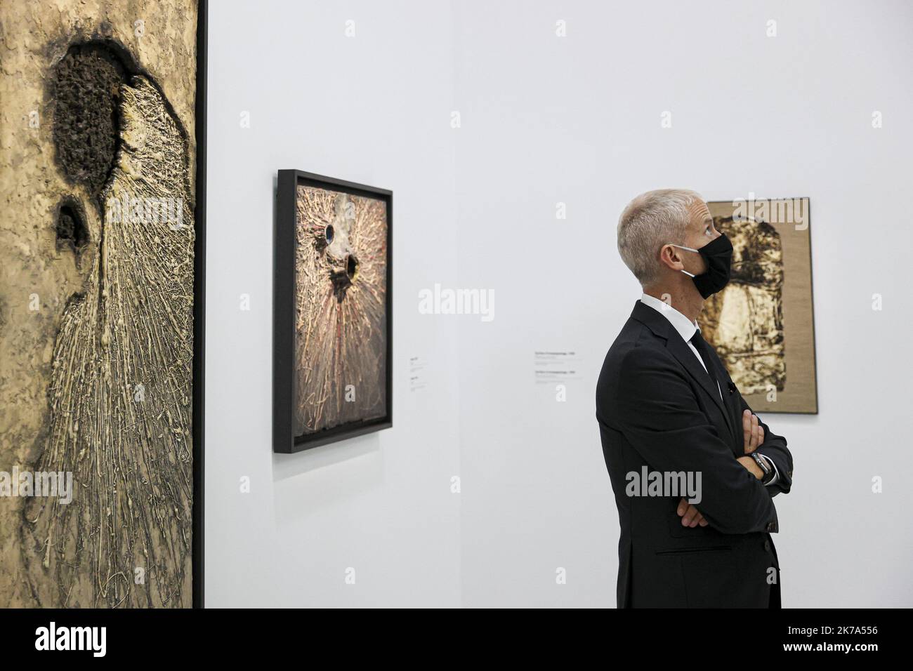 Franck Riester Minister of Culture during his visit to the exhibition ...