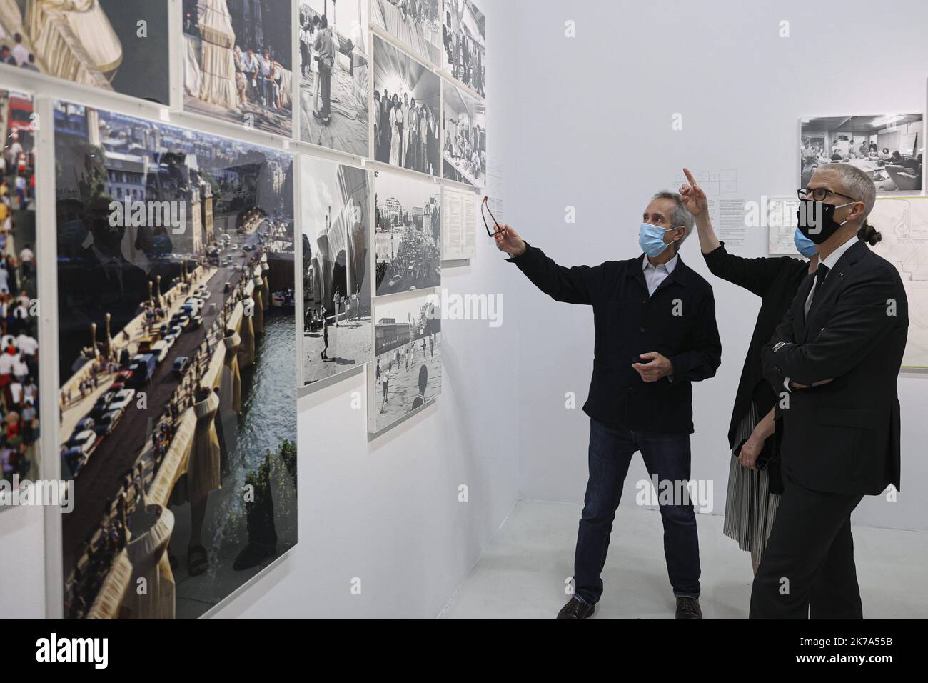 Franck Riester Minister of Culture during his visit to the exhibition ...