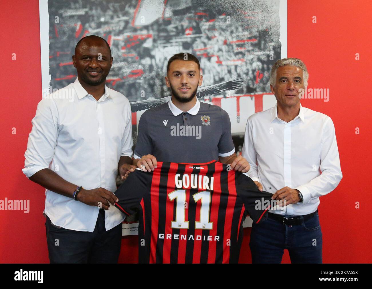 Nice manager Patrick Vieira (left) and chairman Jean Pierre Rivere ...