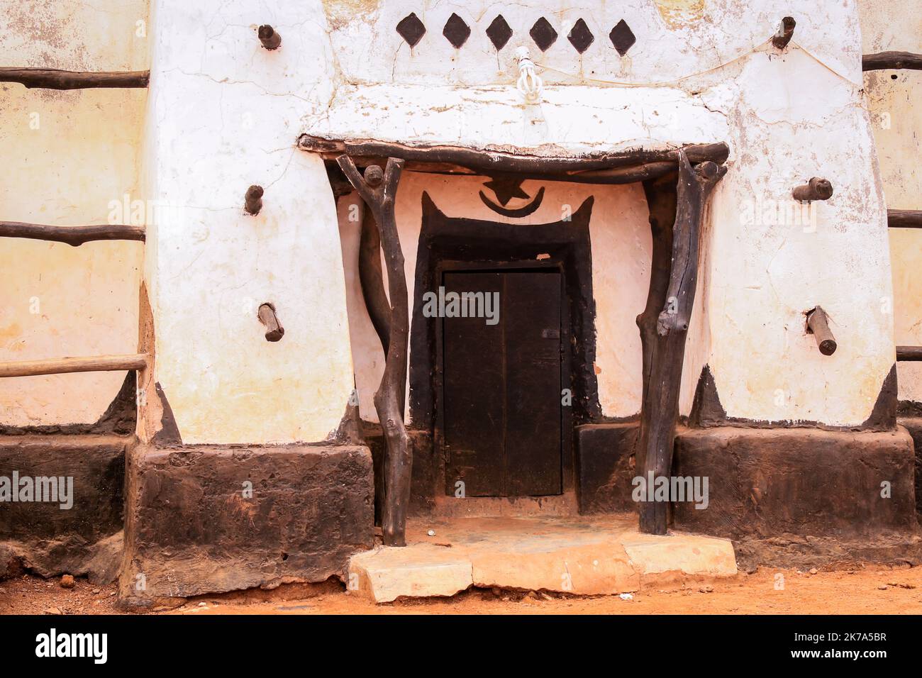 Entrance View to the Larabanga Mosque, oldest mosque in Ghana and one ...