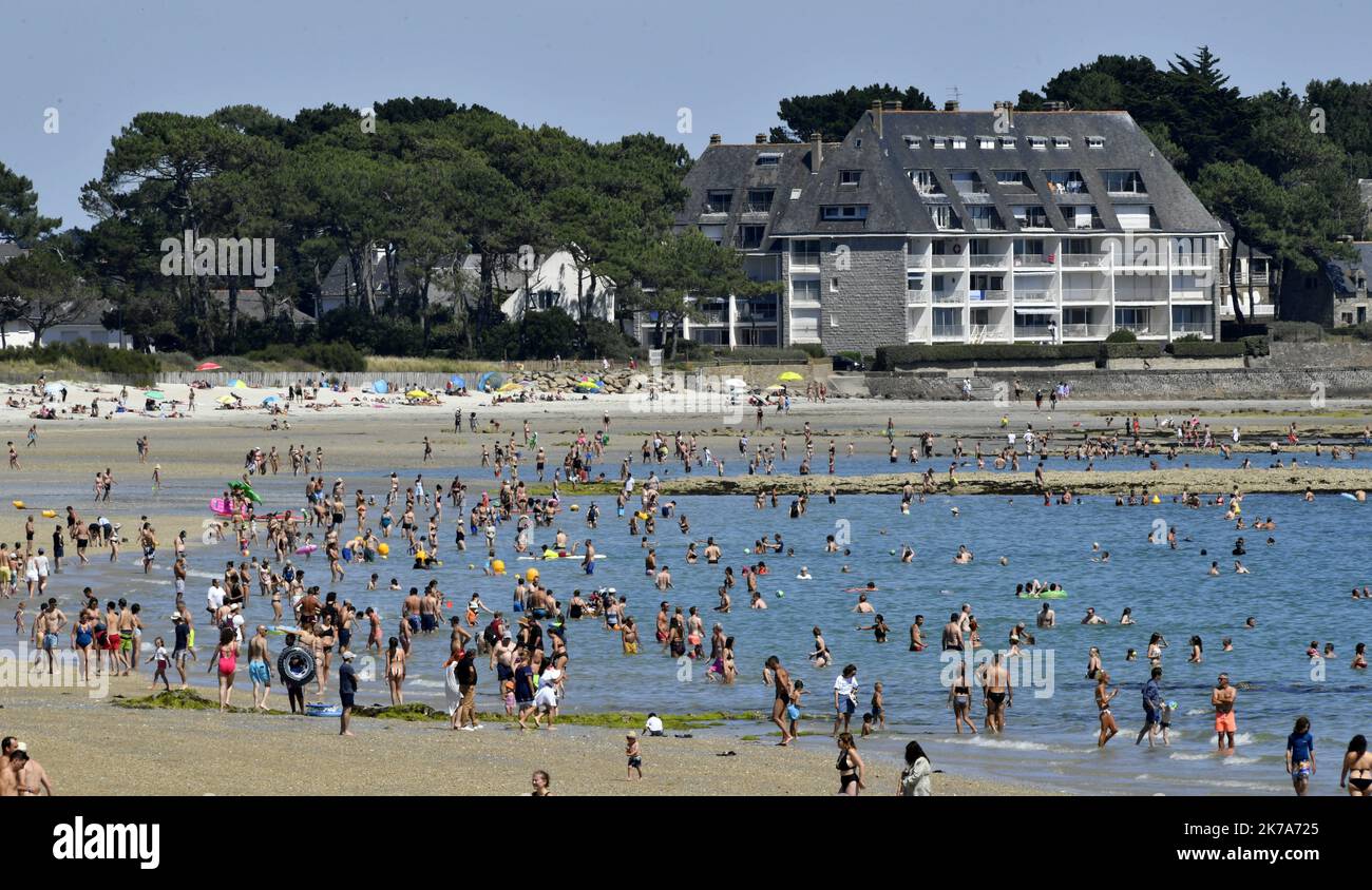 Carnac. Morbihan . Carnac-Plage . La grande plage . Tourisme . Soleil ...