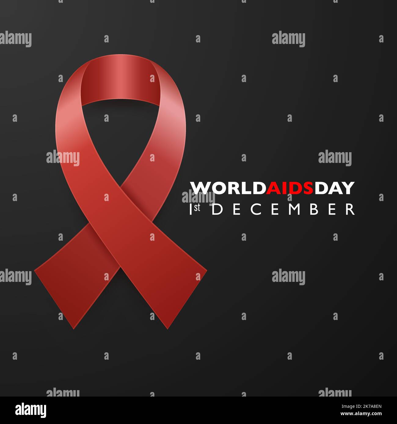 World AIDS Day Banner with Aids Awareness Red Ribbon. Aids Day Concept ...