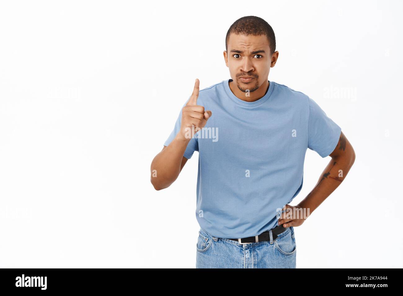 Upset guy shaking finger, scolding bad behaviour, being disappointed in ...