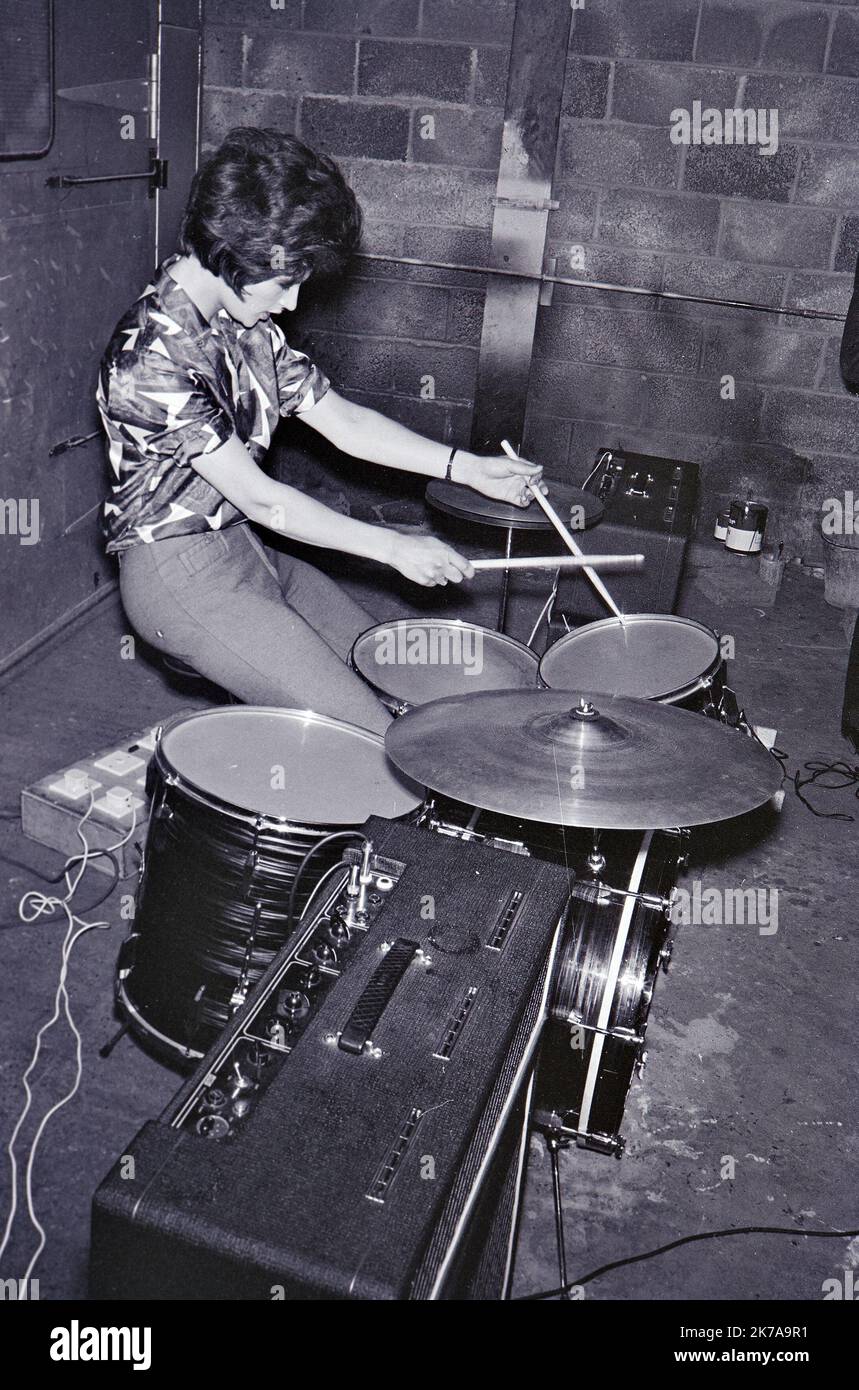 THR HONEYCOMBS English pop group rehearsing at a north London garage in ...