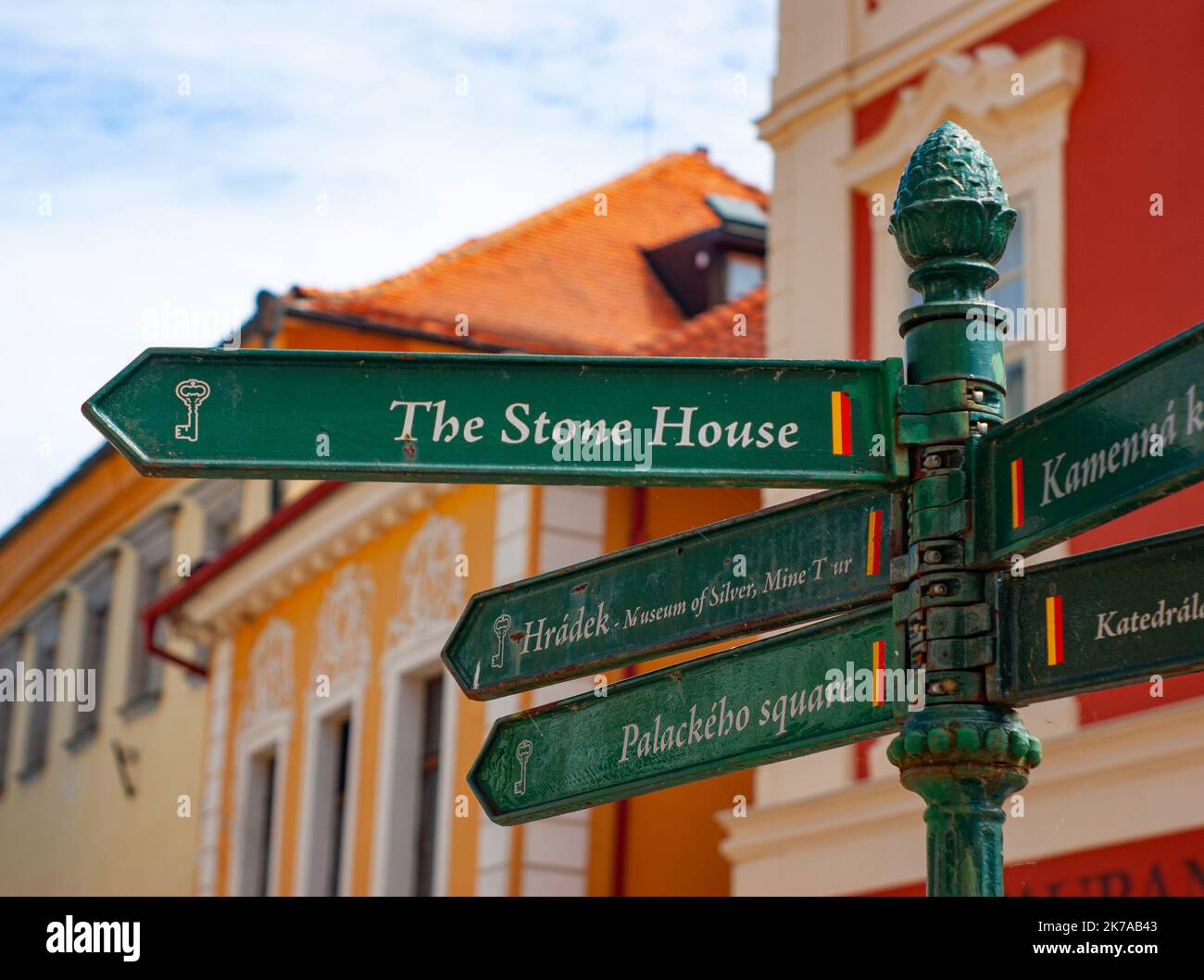Street signs are highlighted. Bohemian Region of the Czech Republic ...