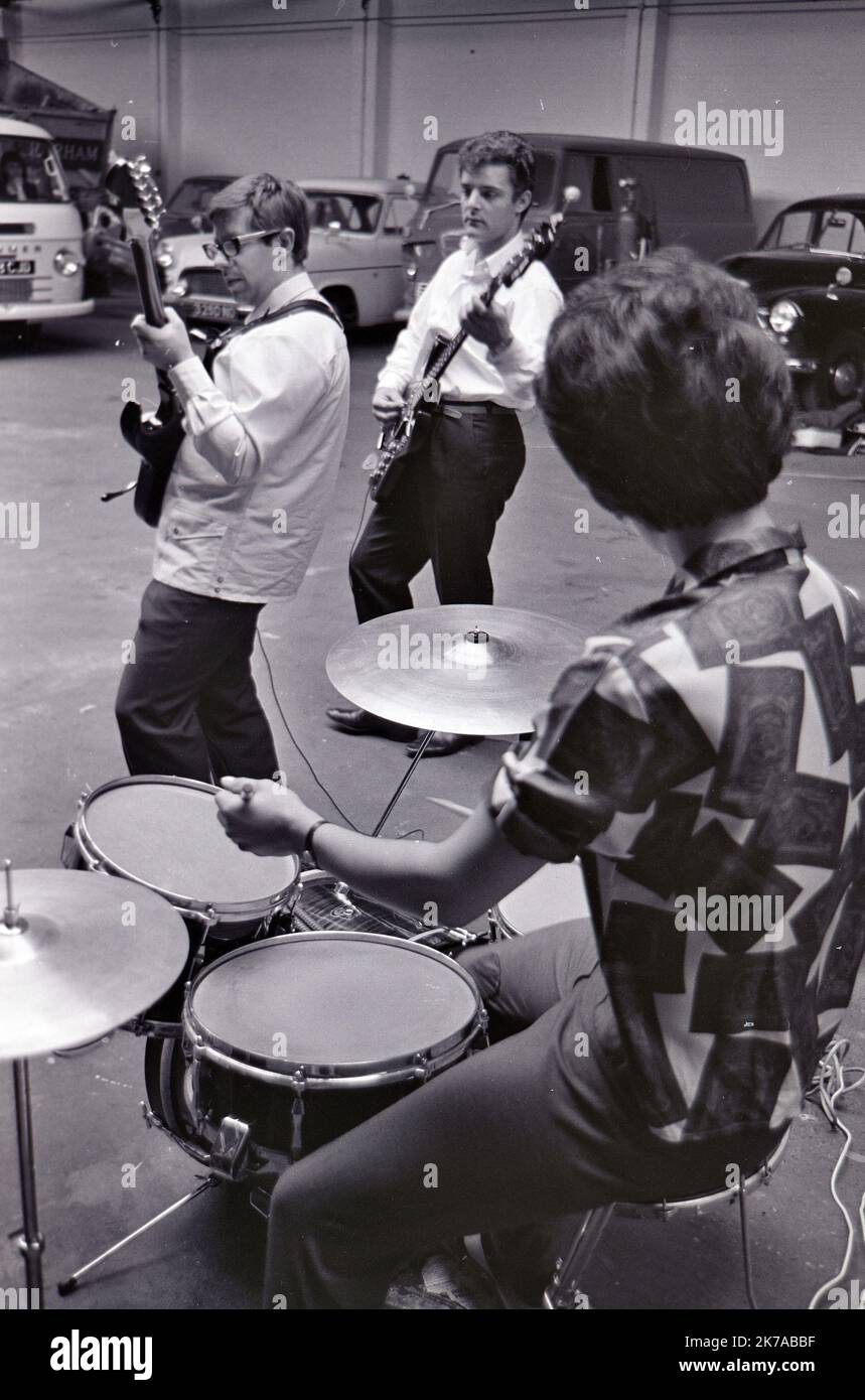 Thr Honeycombs English Pop Group Rehearsing At A North London Garage In