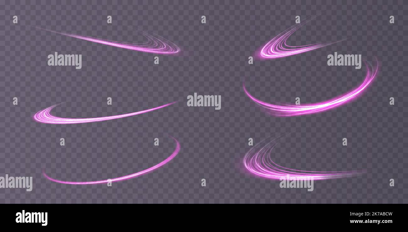 Abstract light lines of movement and speed in purple. Light everyday ...