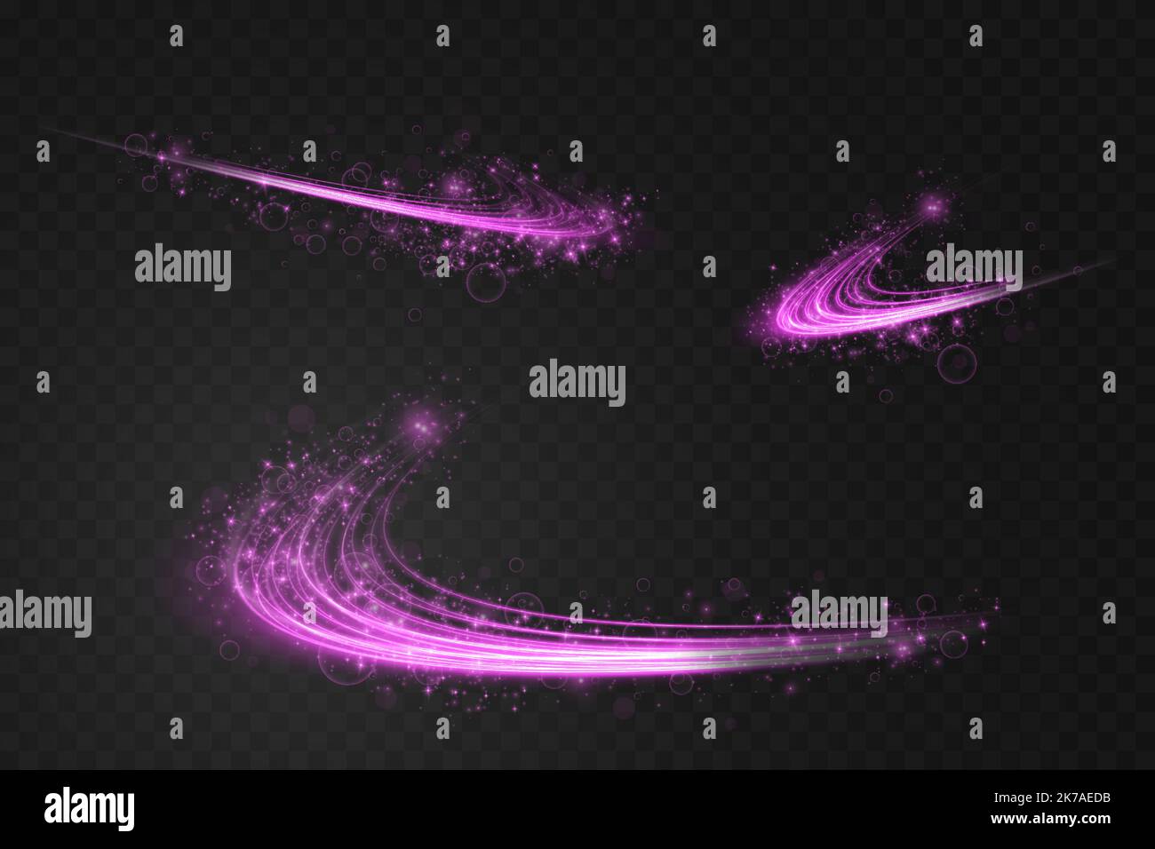 Abstract light lines of movement and speed in purple. Light everyday ...