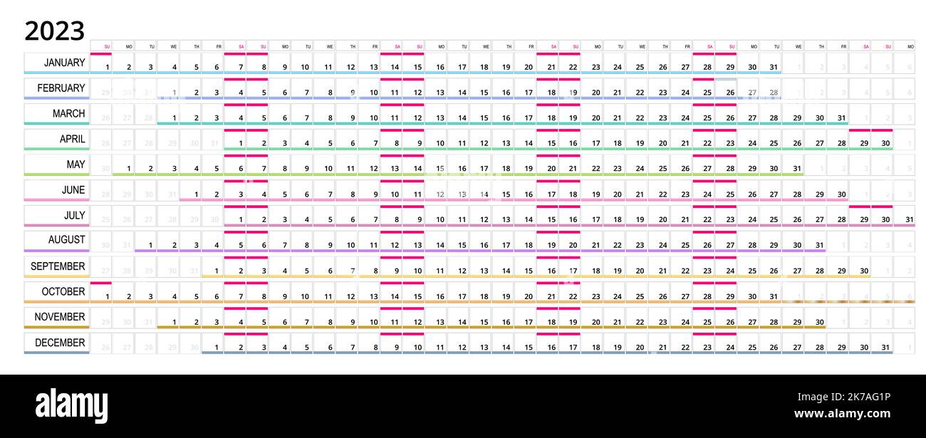 Calendar linear for 2021 year. Stationery Design Print Template. Yearly ...