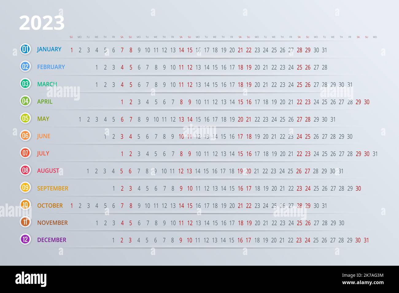 Calendar linear for 2021 year. Stationery Design Print Template. Yearly ...