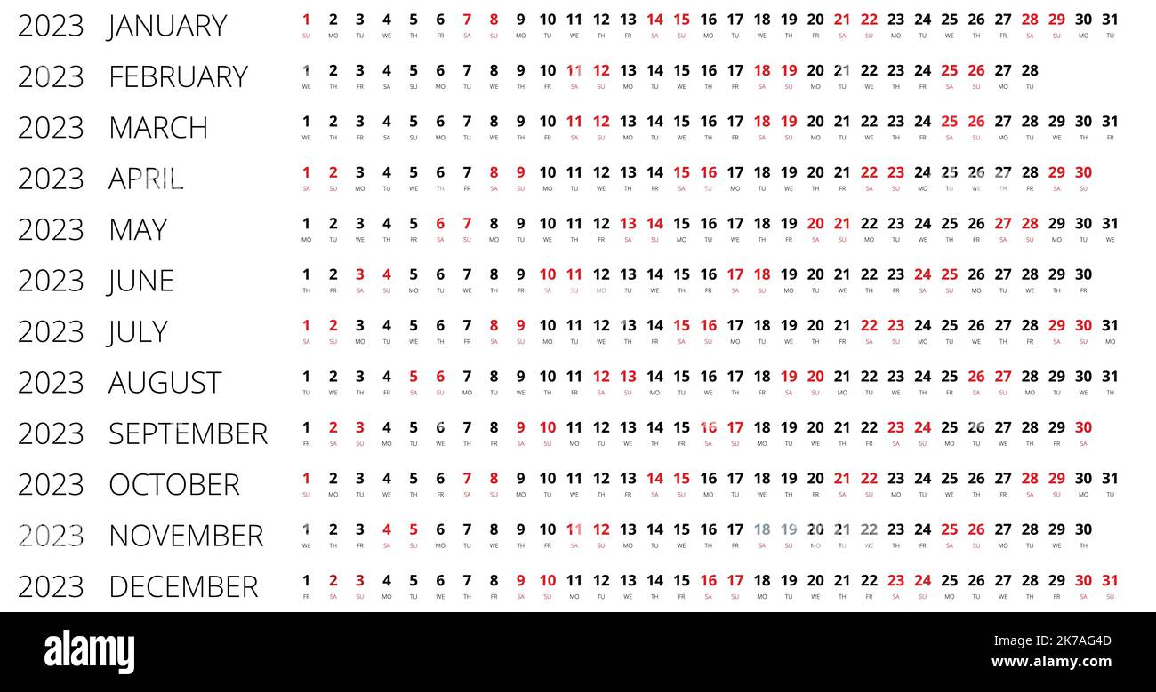 Calendar linear for 2021 year. Stationery Design Print Template. Yearly ...