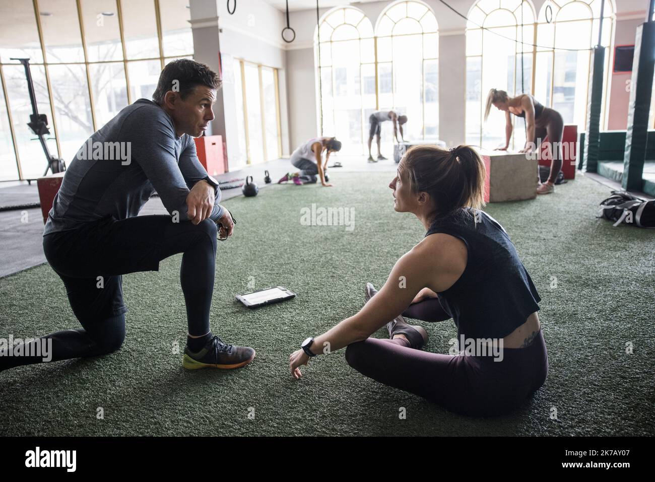 Talking to her trainer hi-res stock photography and images - Alamy