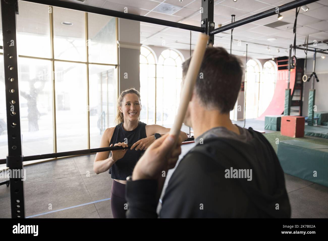 Talking to trainer hi-res stock photography and images - Alamy