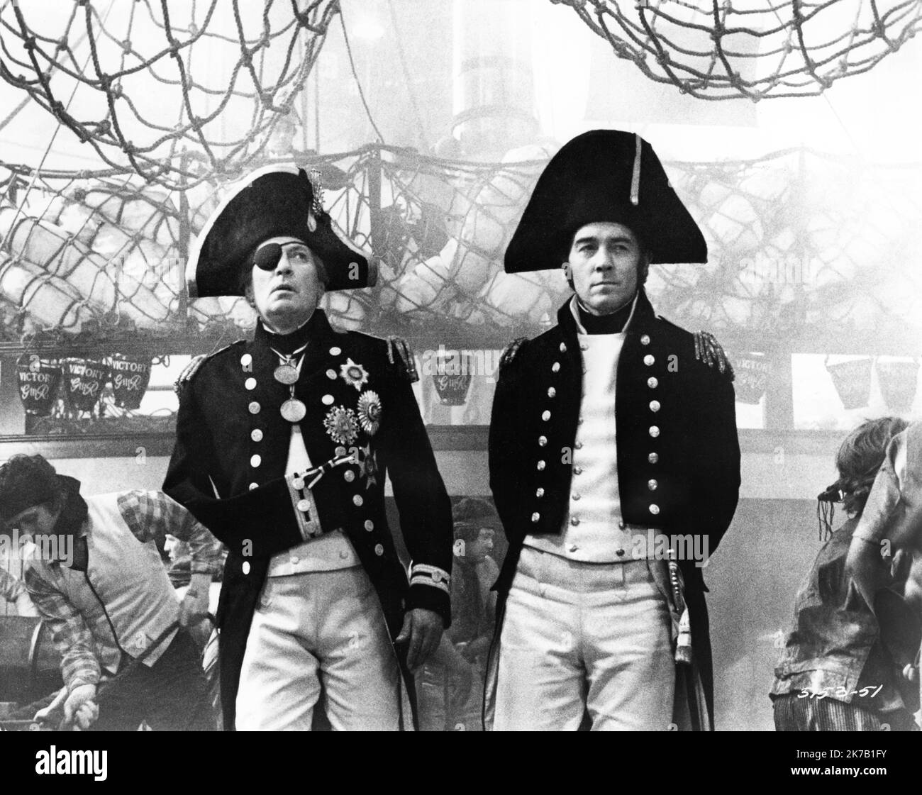 PETER FINCH as Admiral Lord Horatio Nelson and MICHAEL JAYSTON as ...