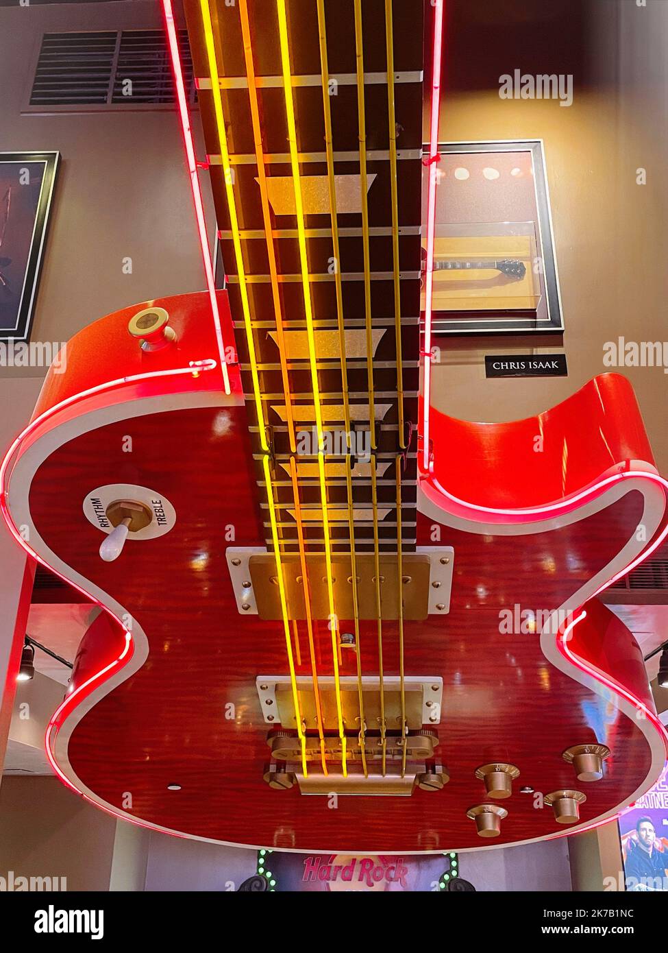 Giant Ceiling Guitar Decorates the Entrance to the Hard Rock Cafe, NYC ...