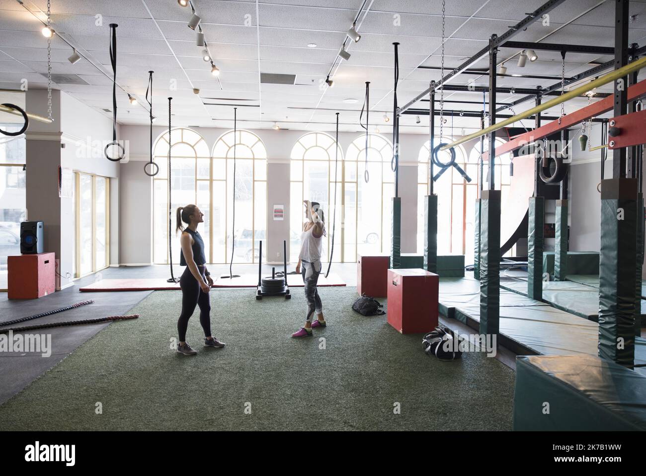 Caucasian women talking train hi-res stock photography and images - Alamy