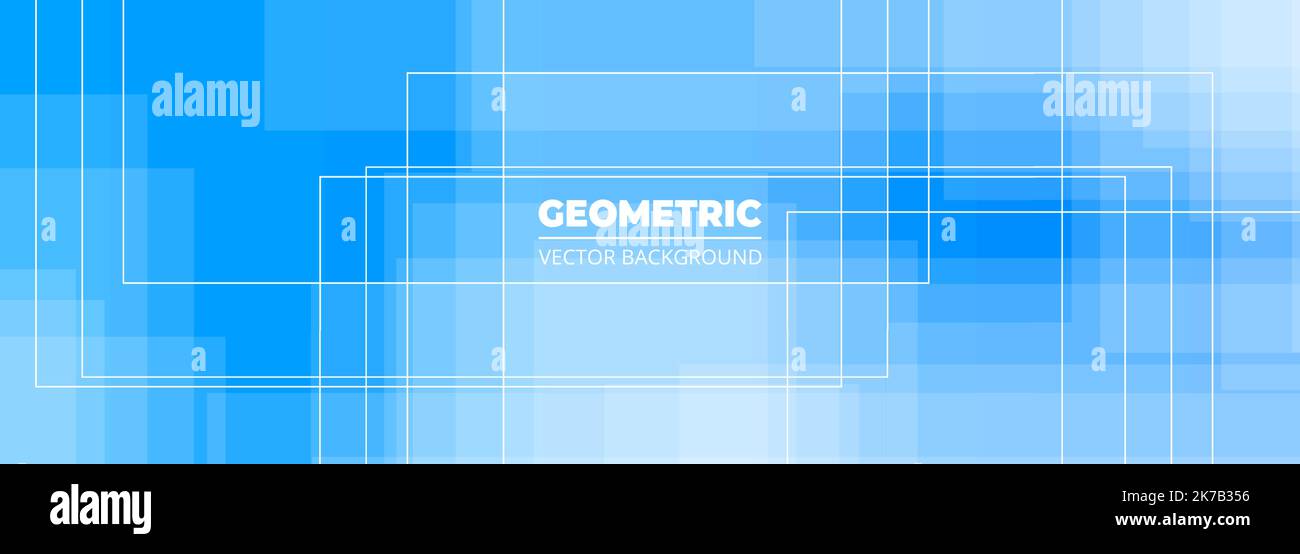 Minimal geometric light blue background with white square lines and ...
