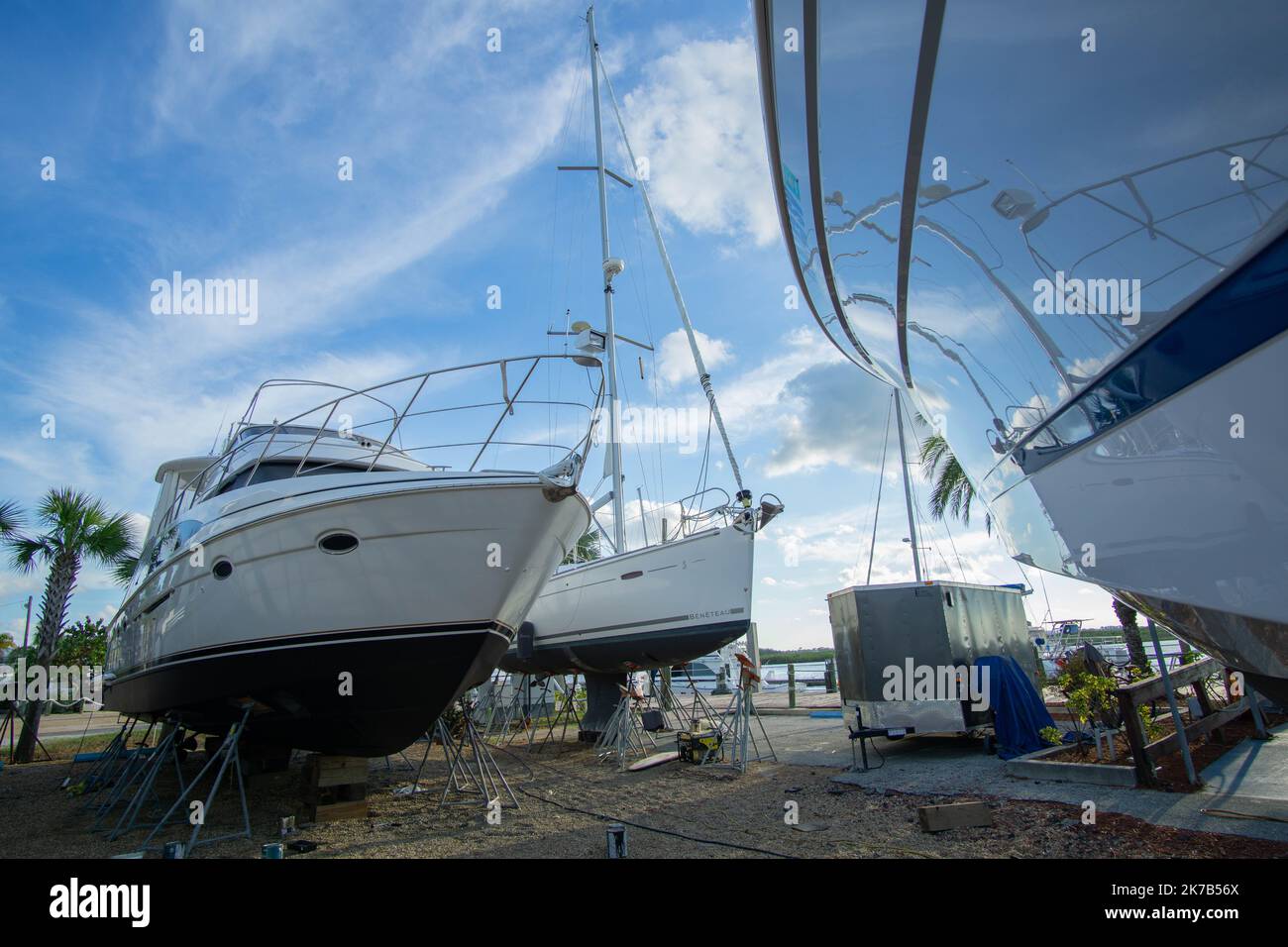 A view of a Florida boatyard from next to a boat Stock Photo - Alamy