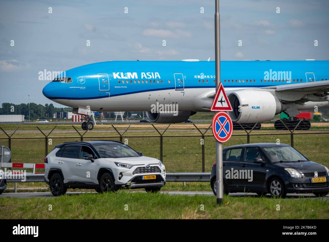 Amsterdam Schiphol Airport, KLM Asia Jet, on the taxiway, to the runway ...