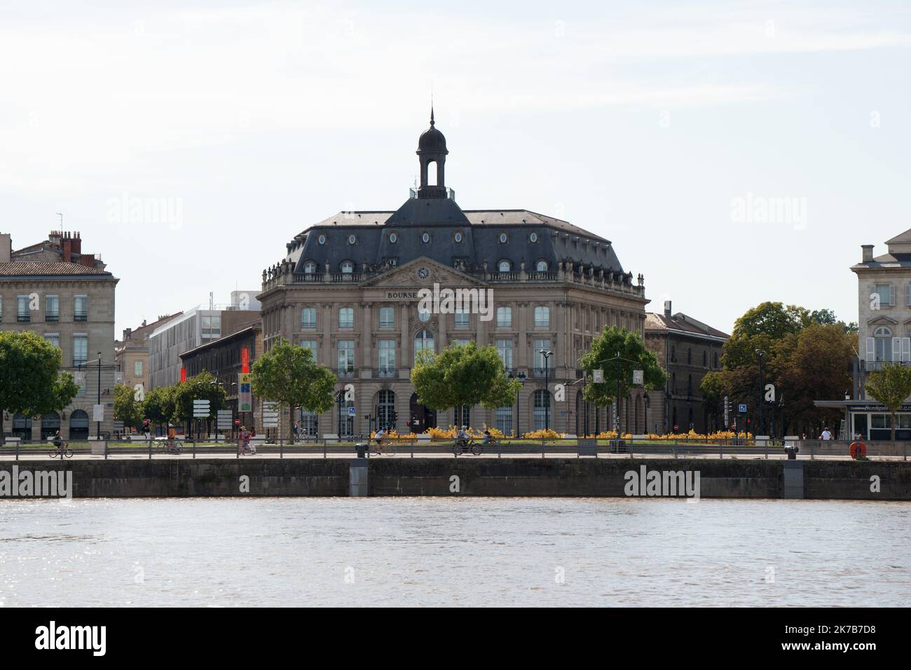 Bordeaux, France; 08092022: Beautiful facade of Stock market building ...