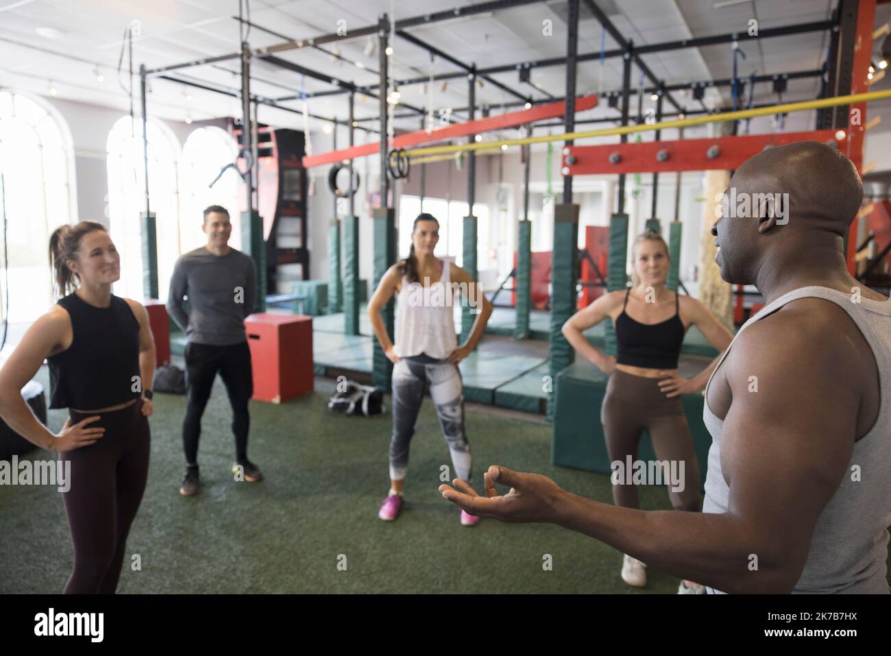 Training talking hi-res stock photography and images - Alamy