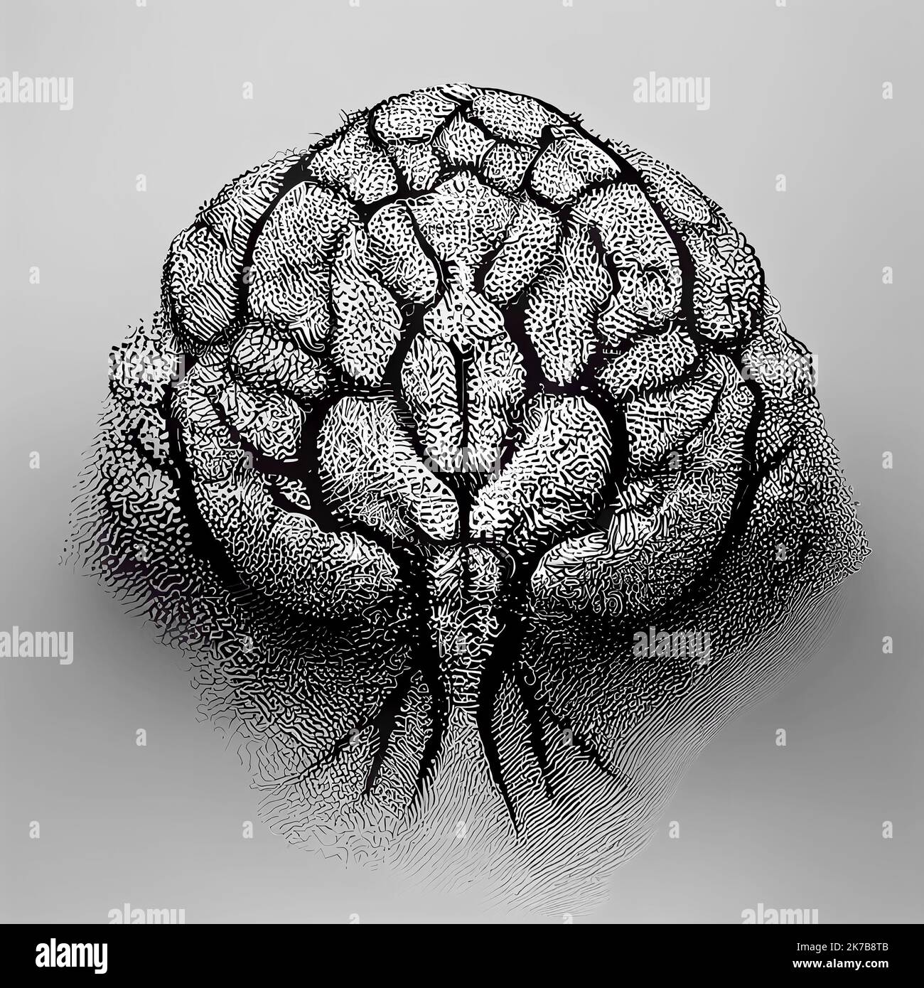 Abstract human brain. Scientific neuroscience. Digital illustration ...