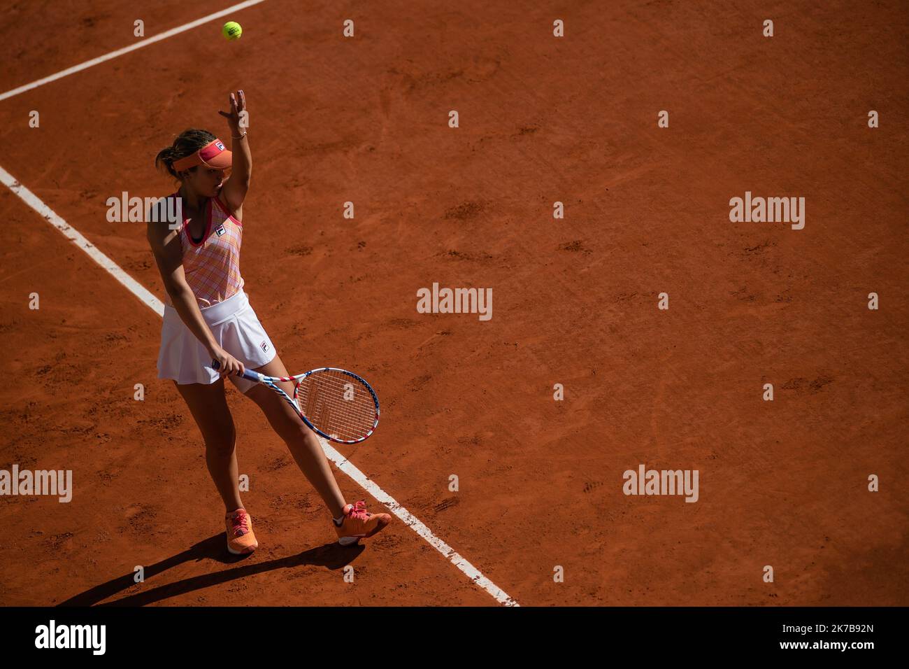 Aurelien Morissard / IP3; Sofia KENIN (USA) serves during her match ...