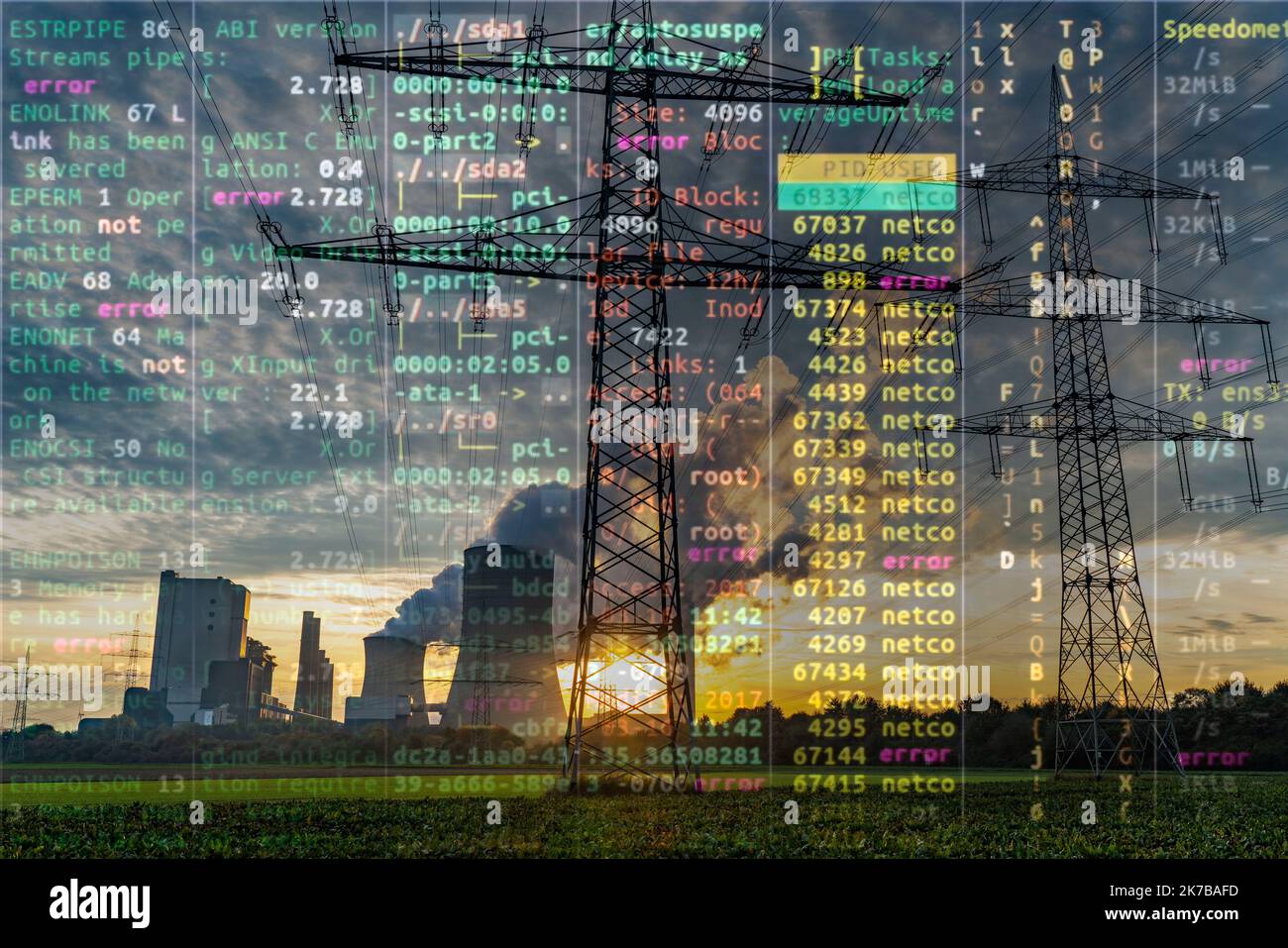 Symbolic image Critical infrastructure, blackout danger, cyberterrorism ...