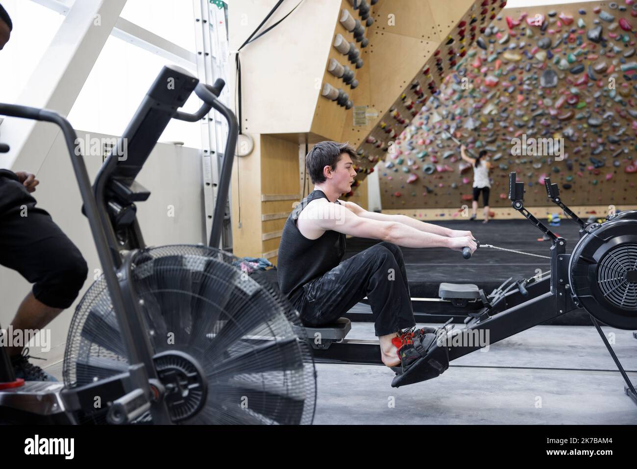 Man using exercise machine hi-res stock photography and images - Alamy