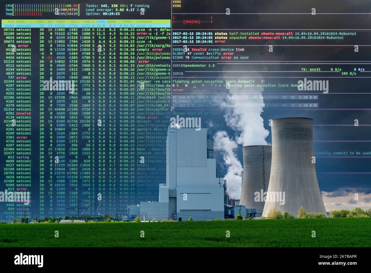 Symbolic image Critical infrastructure, blackout danger, cyberterrorism ...