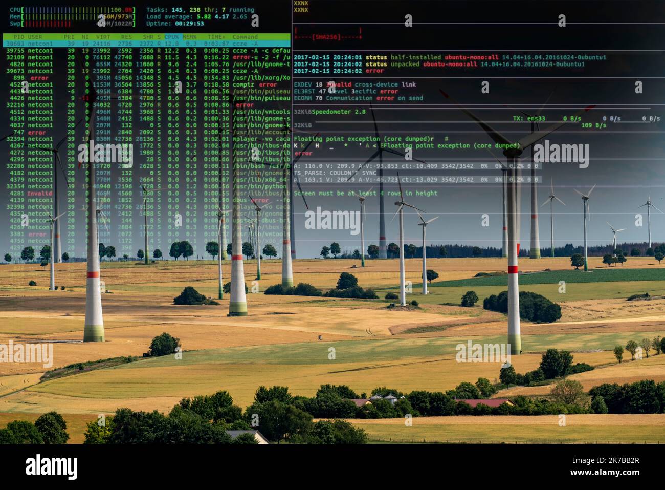 Symbolic image Critical infrastructure, blackout danger, cyberterrorism ...