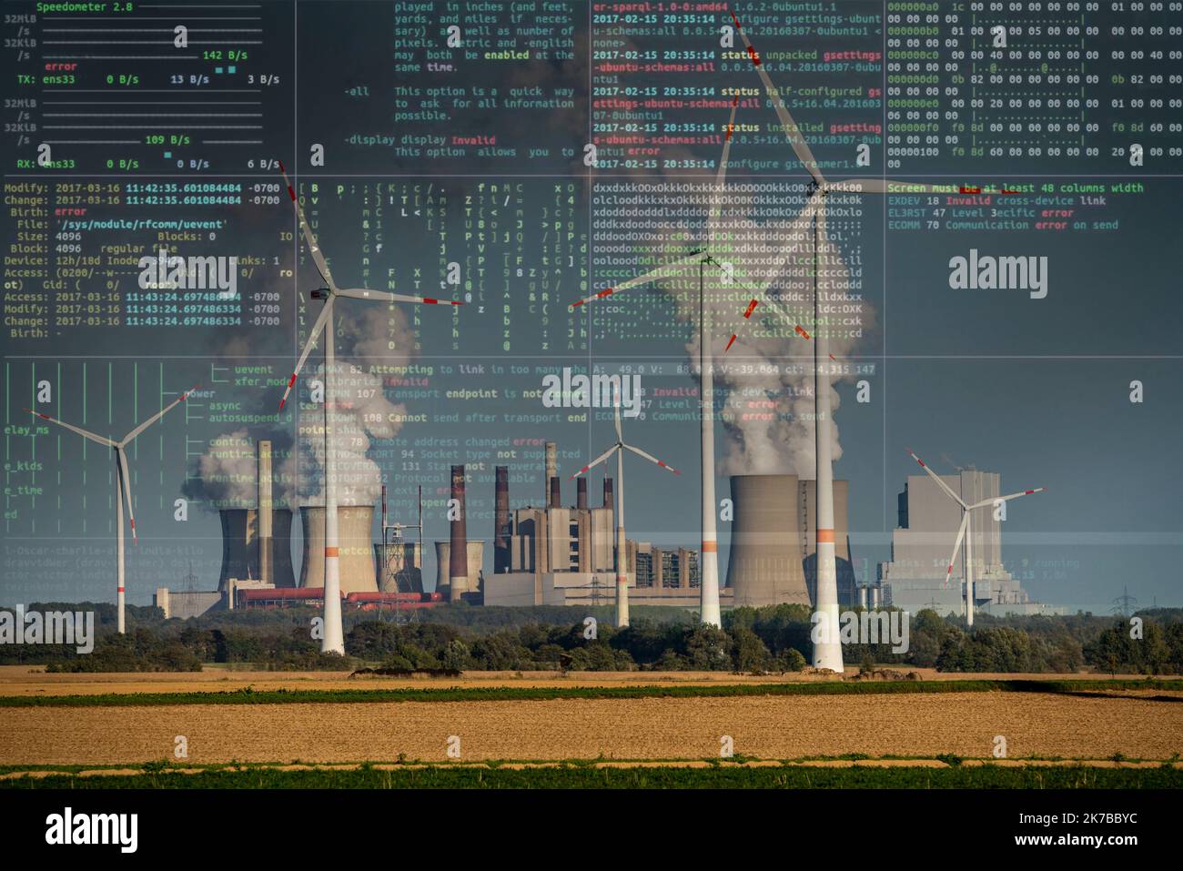 Symbolic image Critical infrastructure, blackout danger, cyberterrorism ...