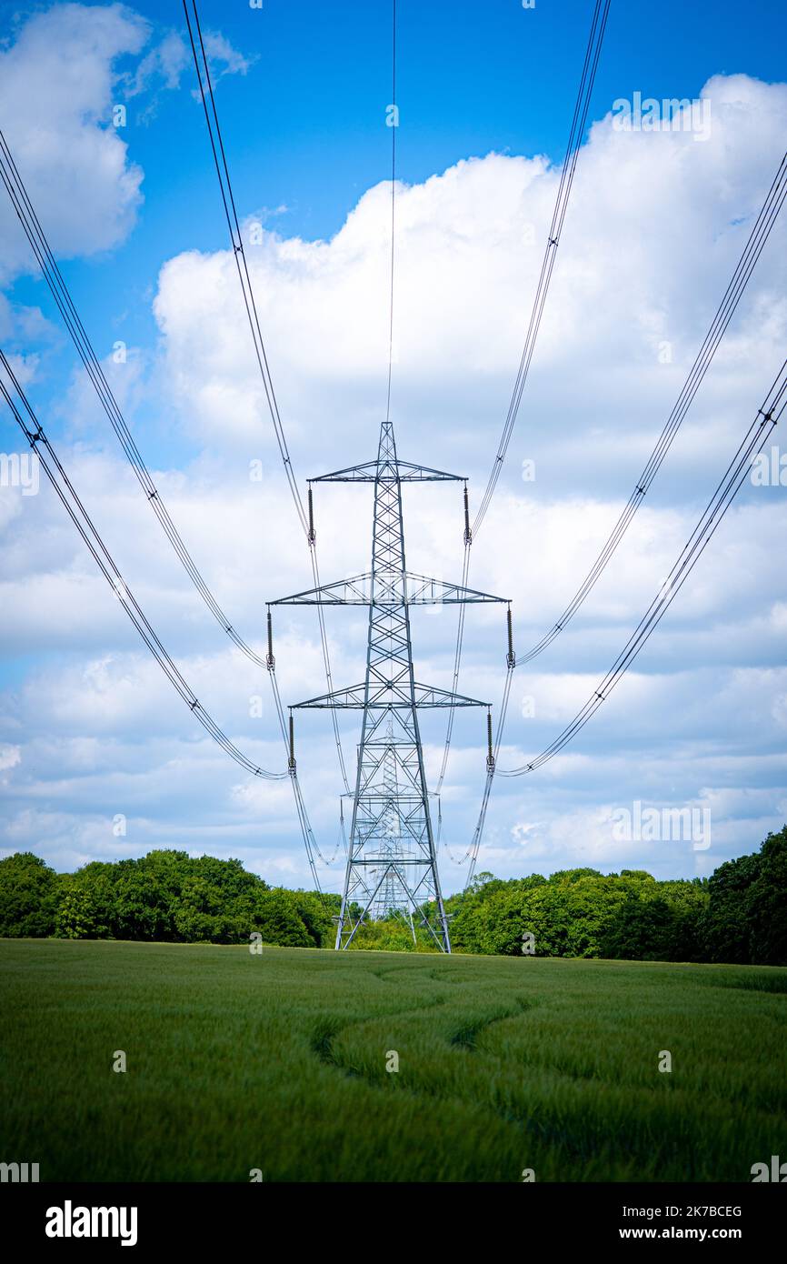 Pylon Power Electricity Electrical Distribution Aerial Cable Running ...