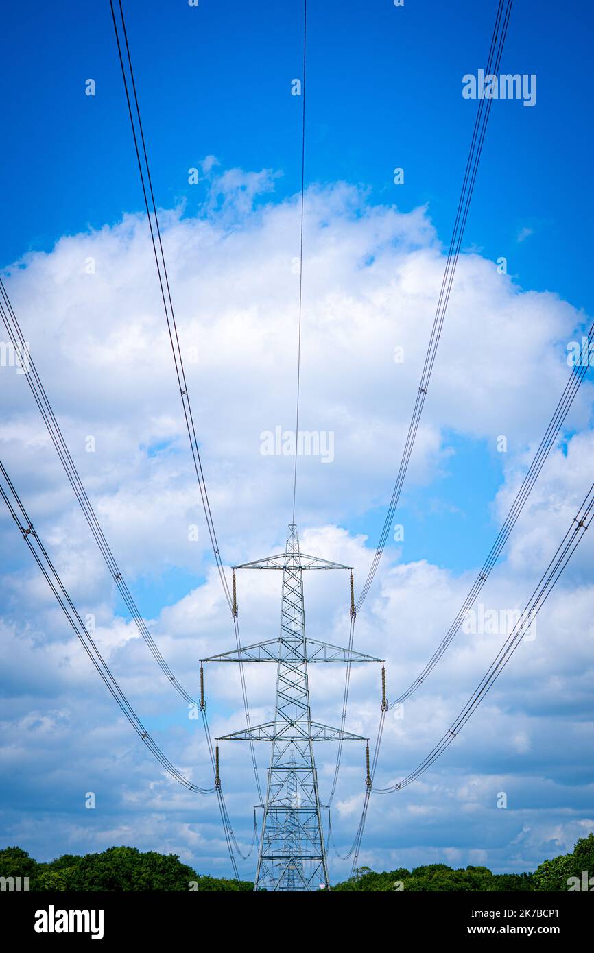 Pylon Power Electricity Electrical Distribution Aerial Cable Running ...